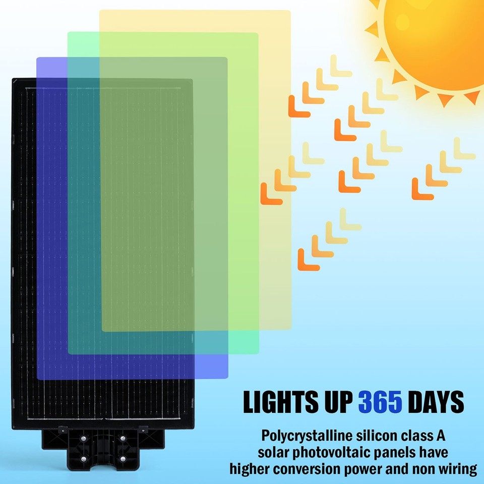 Outdoor Commercial 11000W Solar Street Light IP67 Dusk-to-Dawn Road ...