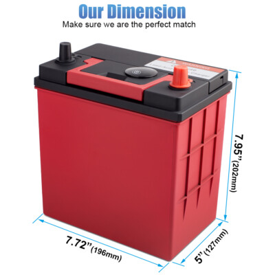40B19L 12V 40Ah 800 CA Vehicle Battery Lithium Iron Phosphate Built-in ...