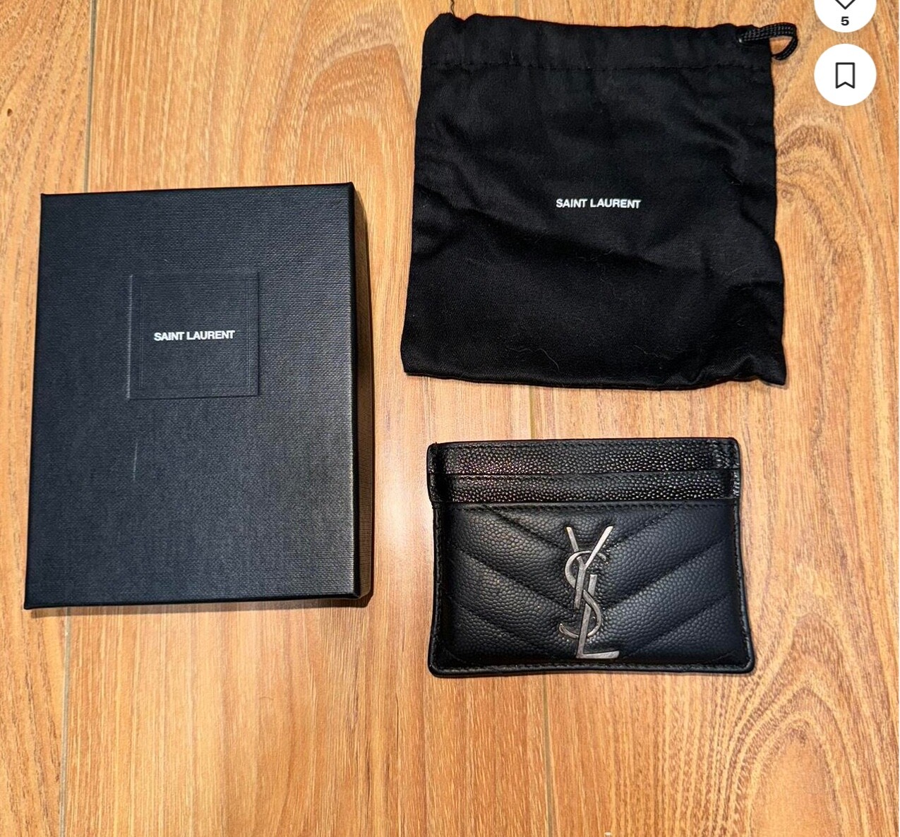 YSL Saint Laurent Cassandre Black Quilted Leather Car… - Gem