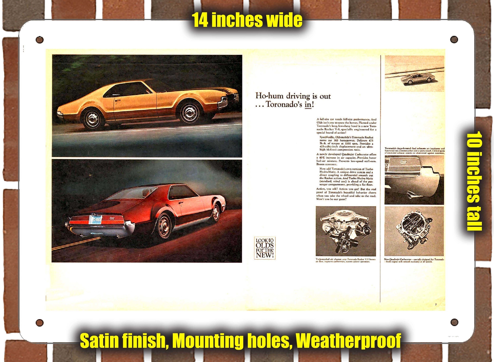 METAL SIGN - 1966 Oldsmobile Toronado Roto (Sign Variant #4) | eBay