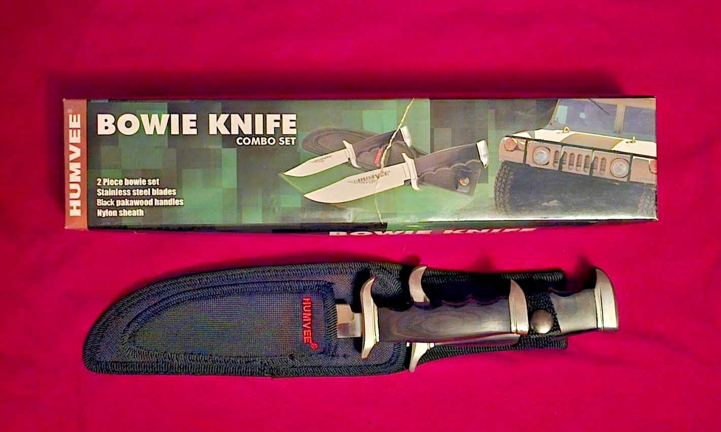 Humvee HMV-BC-02-BK Bowie 2 Knife Combo Set Stainless Steel | eBay