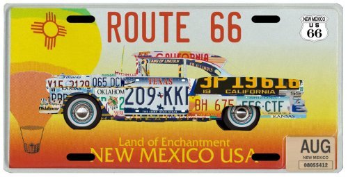 Route 66 Mother Road Old Car New Mexico Hot Air Balloon License Plate ...