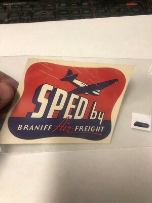 ! RARE BRANIFF AIR FREIGHT SPED baggage sticker gum back 3x5in | eBay