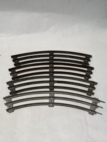 8 Lionel O27 Gauge Curved Model Train Track (9 1/2") -Silver Tie Full ...