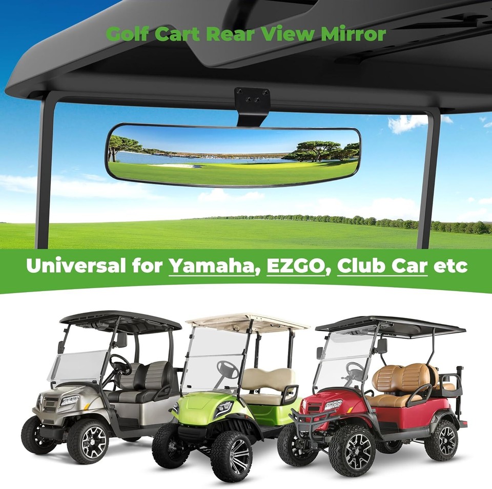 Golf Cart Panoramic Rear View Mirror for Yamaha EZGO Club Car Golf ...