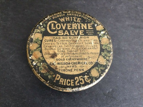 Vtg. White Cloverine Brand Salve - Wilson Chemical Co - Tyrone, Penna ...