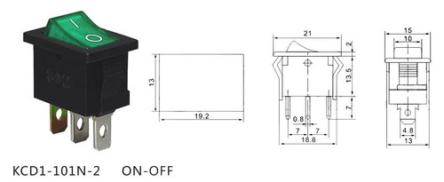 100PCS 12V Car Rocker Switch illuminated Lighted LED On/Off Rectangle ...