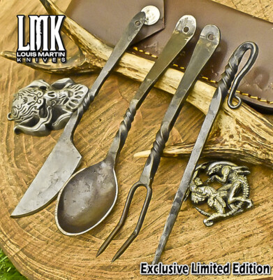 LMK Hand Crafted Antique Table Set AUS-8 Steel Carbon Engraving Lot of ...