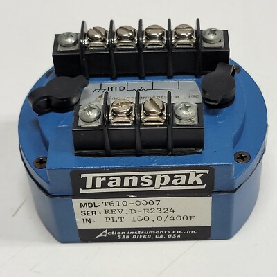 Action Instruments Co. Transpak Model MDL: T610-007 In: PLT 100,0/400F ...