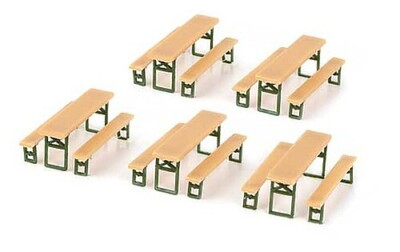 Walthers-Acc Picnic Tables Kit (5) - HO Scale Model Railroad Building ...