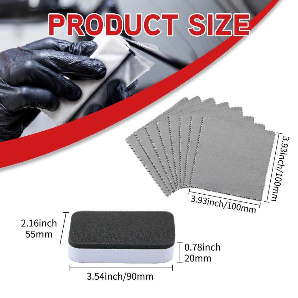 12 Pcs Ceramic Coating Applicator Pads Suede Cloth Car Beauty Detailing ...