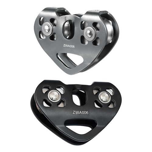 Zip Line Pulley Portable 30kN Double Pulley for Climbing Rappelling ...