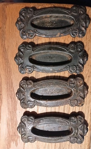 4 Match Antique Ornate Steel Recessed Window Sash Lifts Victorian Pulls ...