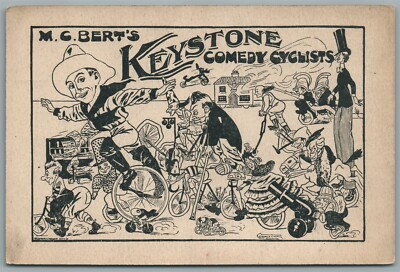BICYCLE CIRCUS KEYSTONE COMEDY CYCLISTS ANTIQUE POSTCARD | eBay