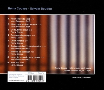 RÉMY COUVEZ/SYLVAIN BOUDOU BACH: VIELLE À ROUE & ORGUE NEW CD 3341348602448 | eBay