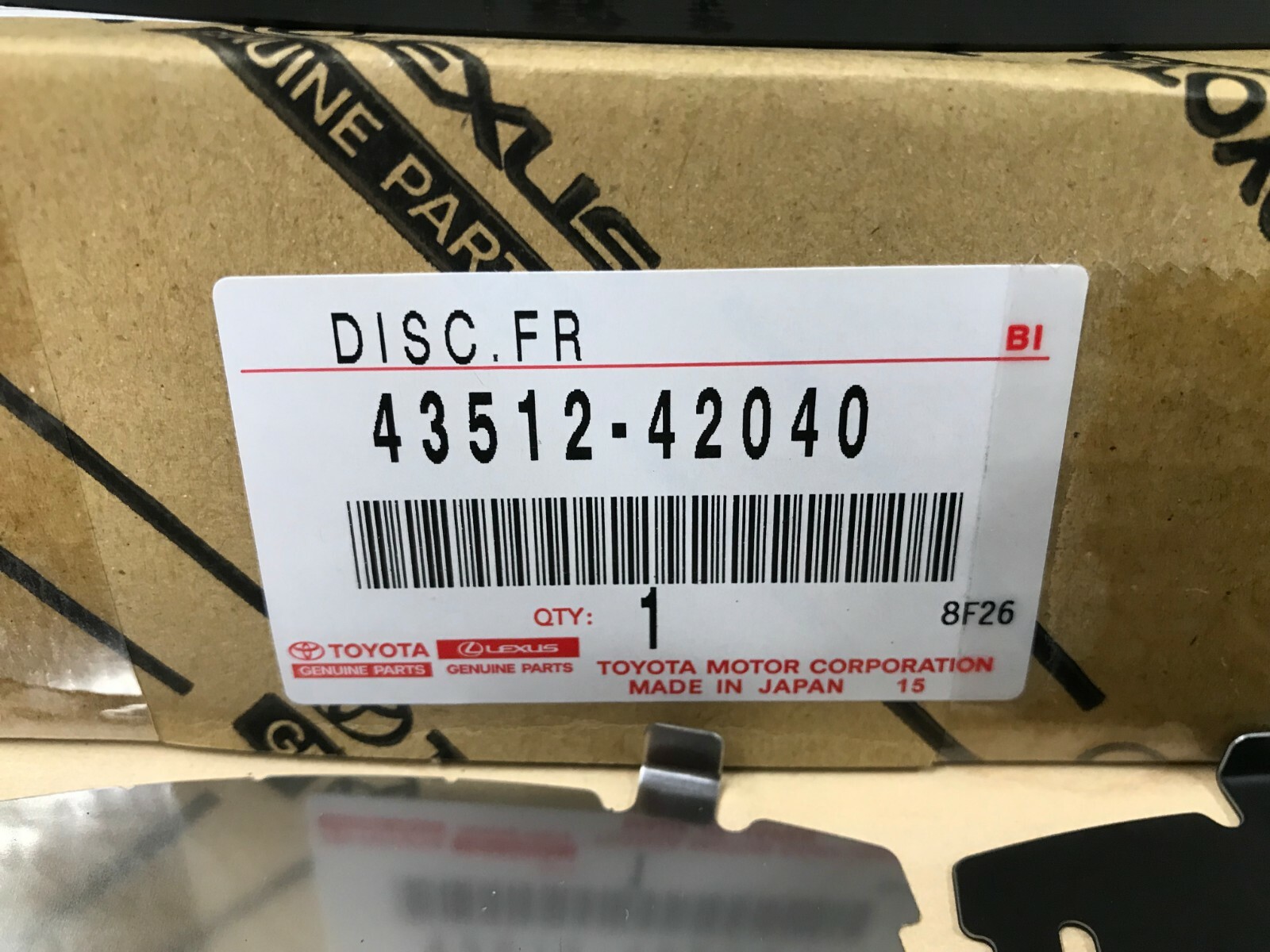 2012-2017 PRIUS V FRONT GENUINE TOYOTA BRAKE KIT OEM ROTORS, TCMC PADS ...