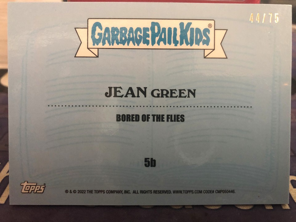 2022 Garbage Pail Kids Book Worms Jean Green /75 Bored of the Flies ...