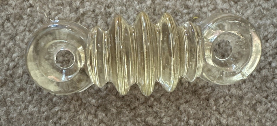 PYREX 3.75” Clear Glass Coil Ribbed Insulator Strain Antenna Wire ...