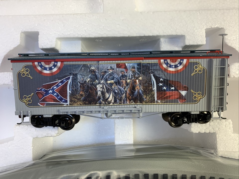 Civil war Confederate Express Train Set 1 Car & Full oval Track W/ COA ...
