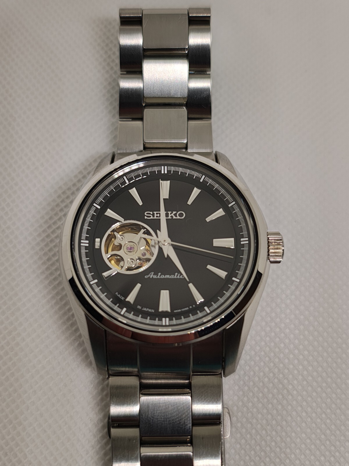 Seiko Presage Men's Black Watch Open-heart 100M Dress… - Gem