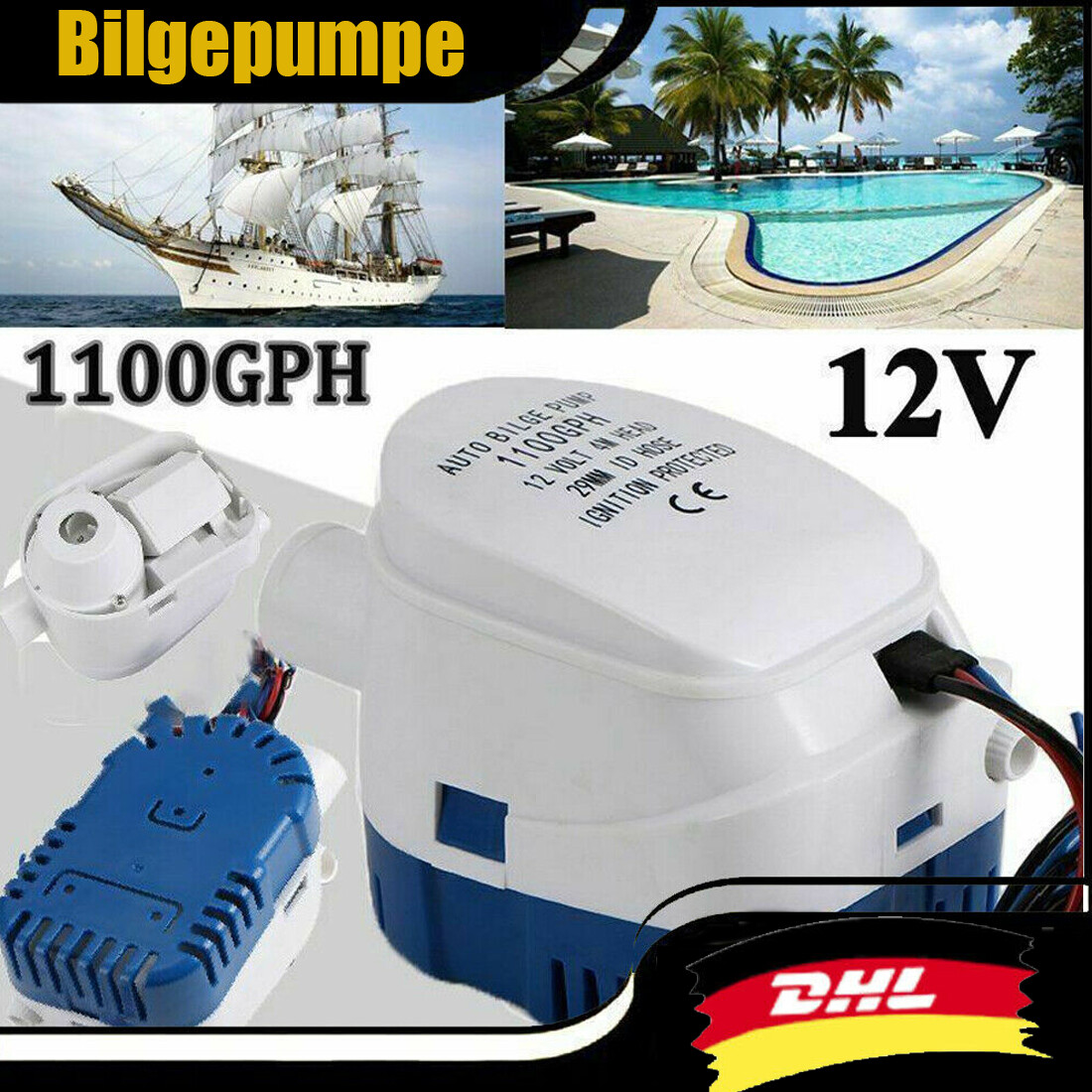 Automatik Bilge Pumpe Bilgenpumpe Bilgepumpe Lenzpumpe Ausführung 12V ...