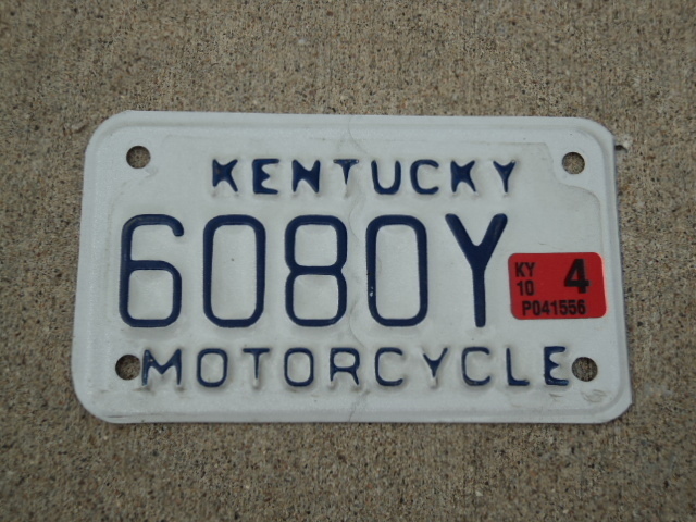 2010 KENTUCKY Motorcycle License Plate 6080Y KY April | eBay