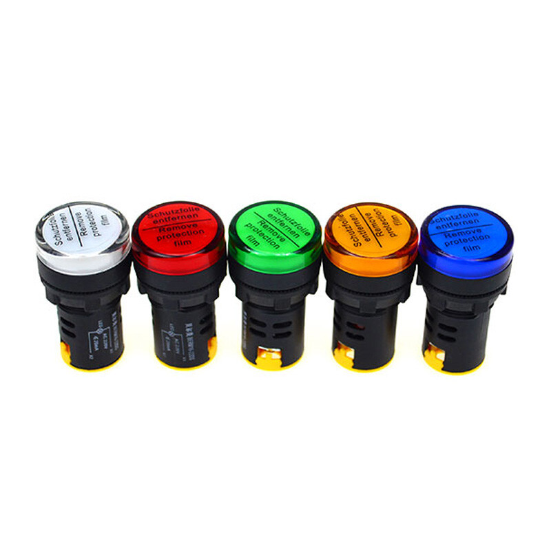 Pilot Light LED 22mm Indicator Warning Lamp Panel Mounting 12V/24V/110V ...