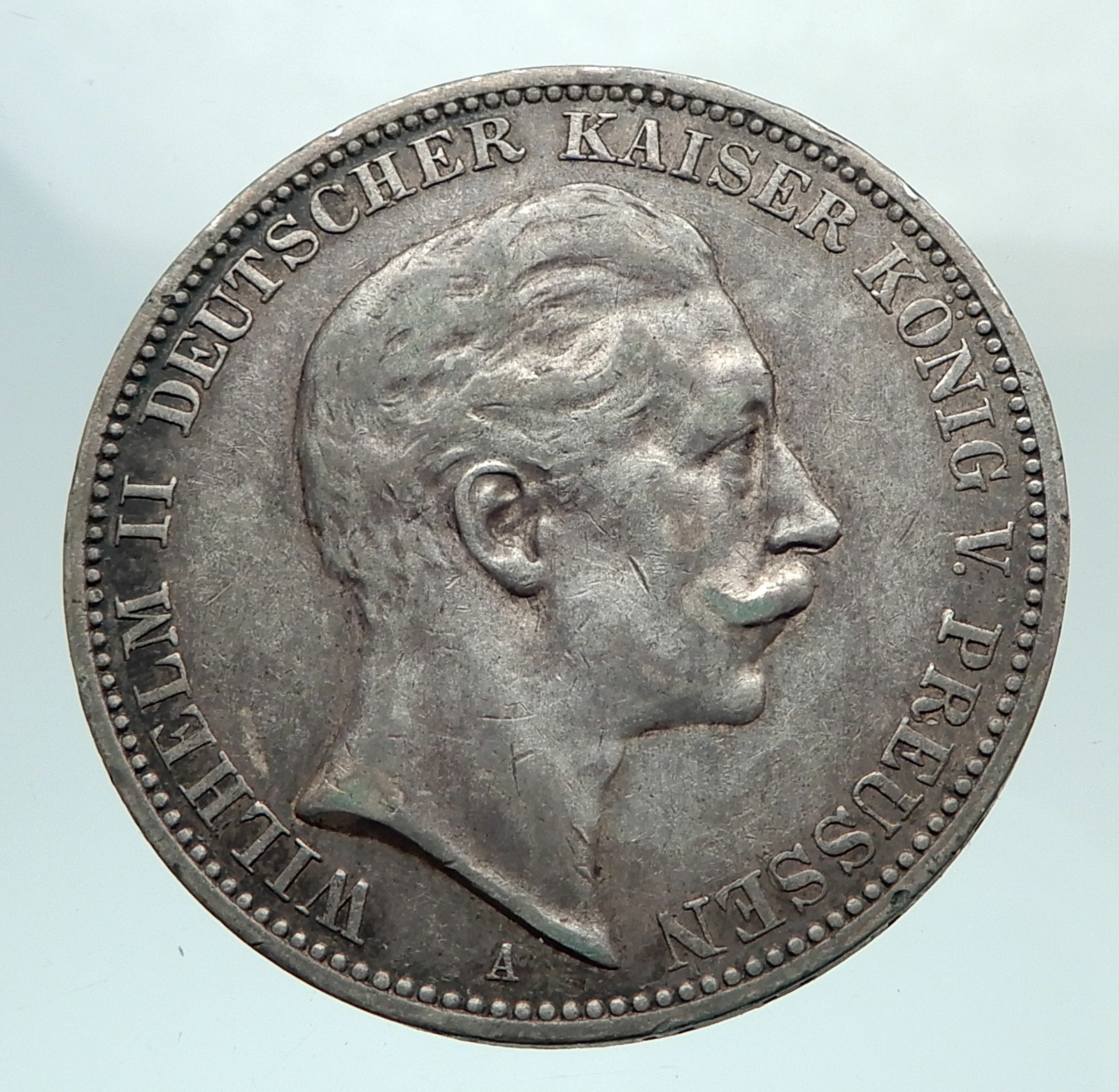 1911 PRUSSIA KINGDOM Germany WILHELM II Genuine Silver 3 Mark German ...