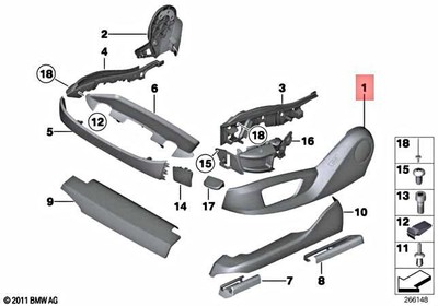 BMW OEM 14-18 X5-Seat Cover-Side Right 52107318974 | eBay