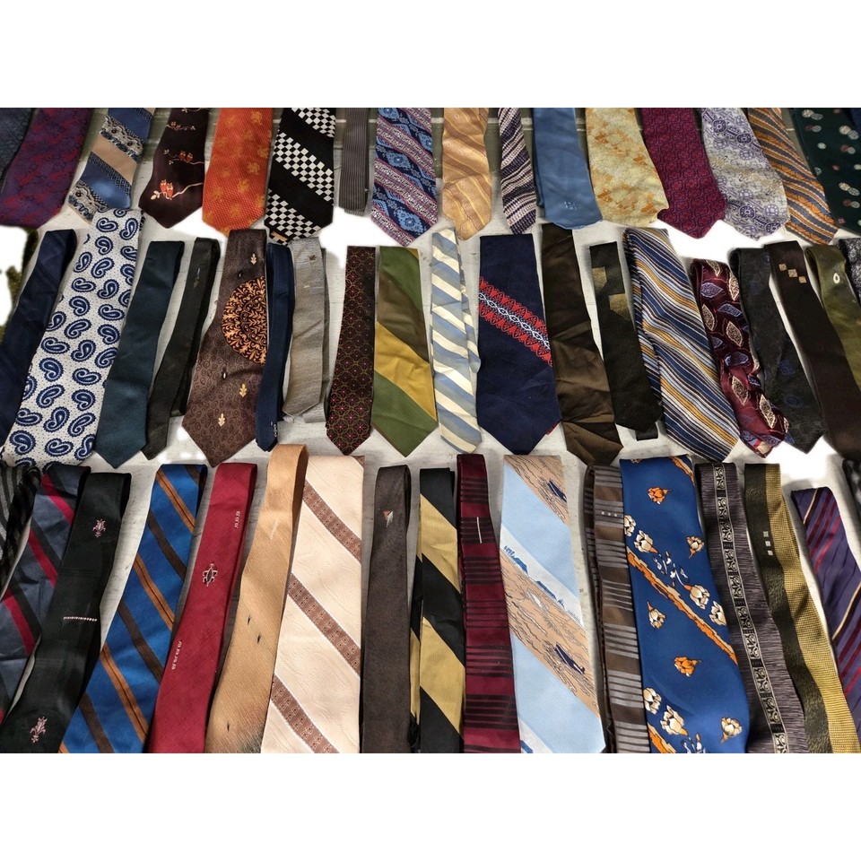 LOT OF 125 VINTAGE TIES VTG 60s & VTG 70s NECKTIES WIDE SKINNY MOD ...