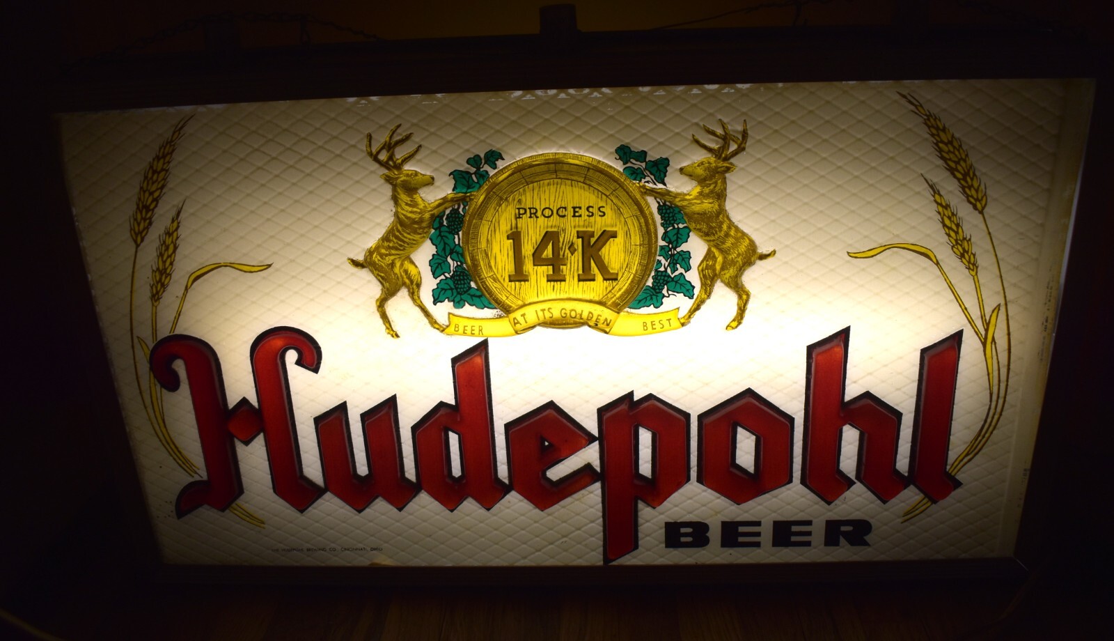 RARE Vintage HUDEPOHL BEER 2-Sided Lighted Advertising SIGN | eBay