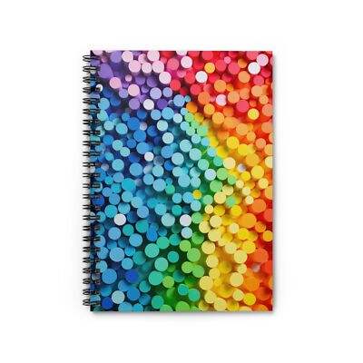 Bright Rainbow Pattern Spiral Notebook – Colorful Journal, 6x8" Ruled ...