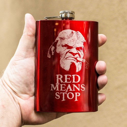 8oz RED Red Means Stop Flask | eBay
