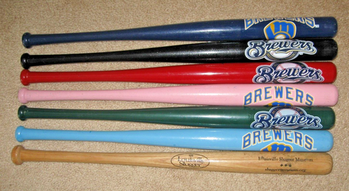 Vintage 2004-2007 Milwaukee Brewers 18 Inch baseball bats souvenir pink ...