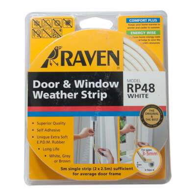 RAVEN Weather Strip for Doors Windows Gaps 3-5mm White RP48-R48W | eBay ...