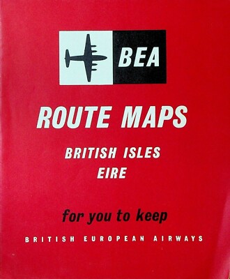 BEA British European Airways Route Maps British Isles Eire 1950s | eBay