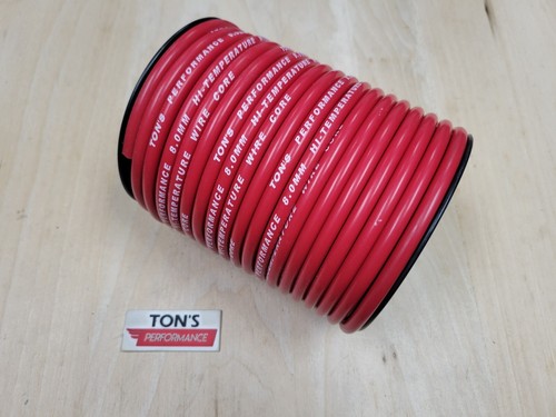 Ton's 8mm Red silicone SOLID WIRE CORE SPARK PLUG WIRE 0 ohms/ft 100 ...