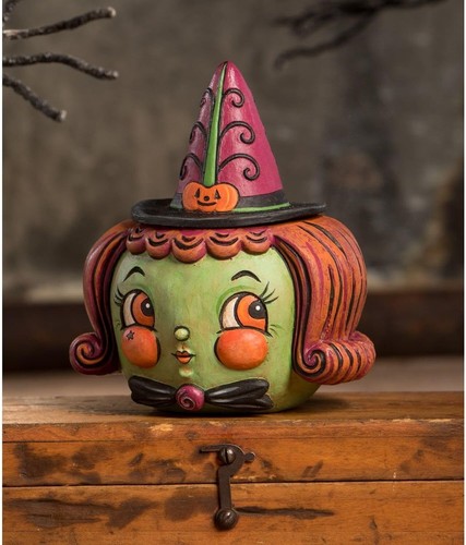 Bethany Lowe Hagatha Hollow Head Witch Container Jar Halloween Johanna ...