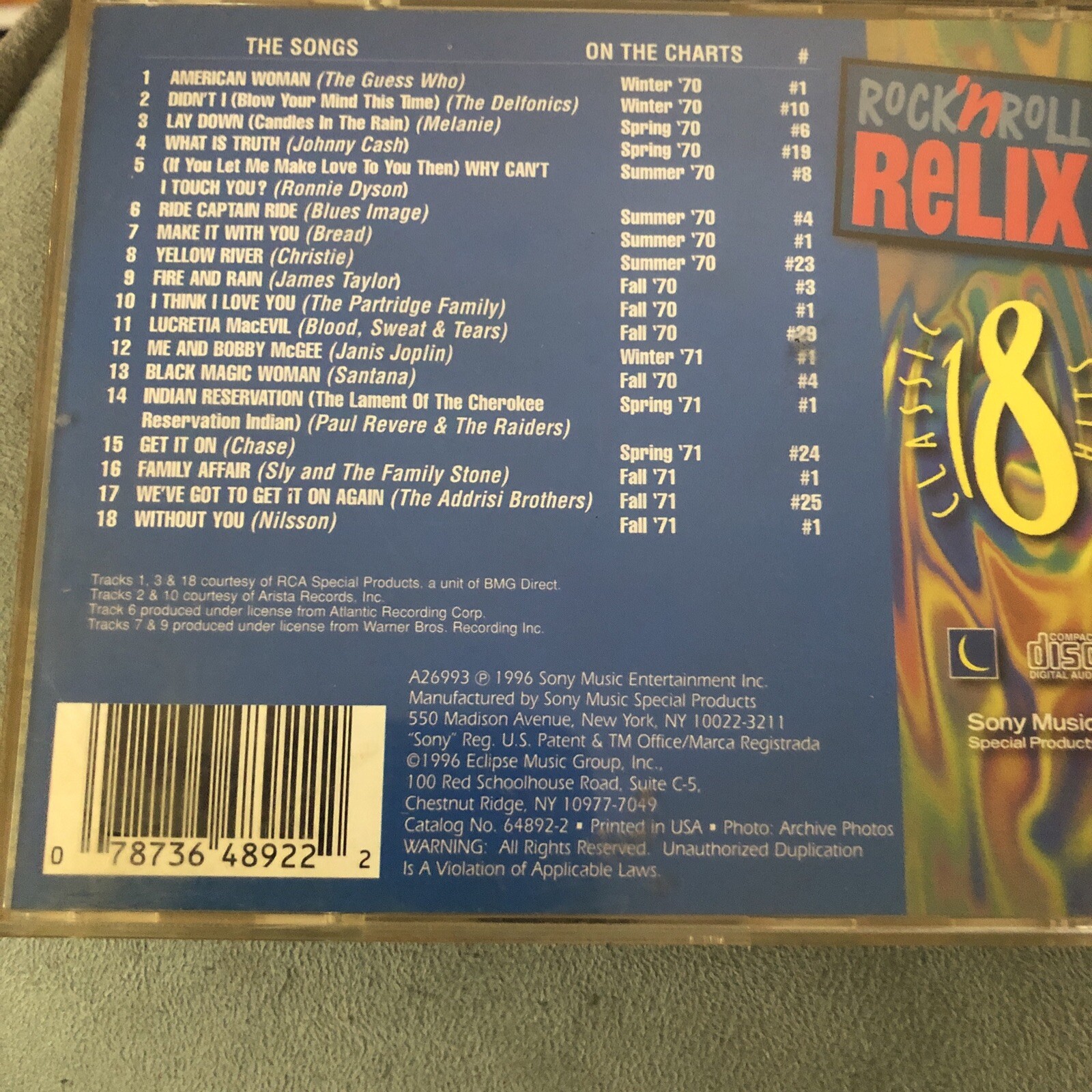 Various Artists : Rock n Roll Relix (Series): 1970-1971 CD James Taylor ...