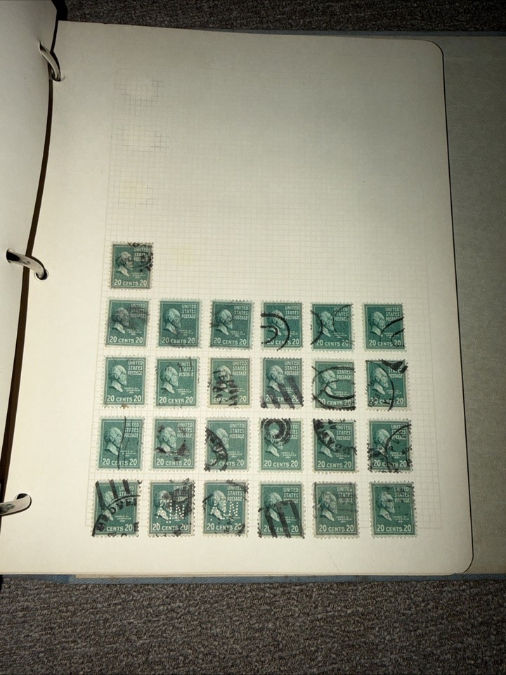 Vintage Stamp Album Filled with Stamps On 84 Pages 100s Of Used Stamps ...
