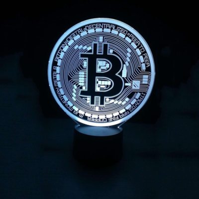 BITCOIN 3D Acrylic LED 7 Colour Night Light Touch Table Lamp Gift | eBay