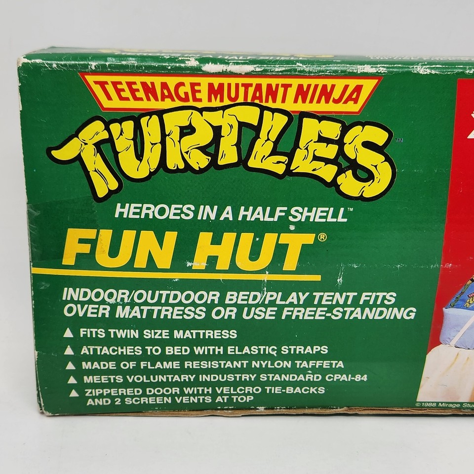 VINTAGE TEENAGE MUTANT NINJA TURTLES TMNT FUN HUT BED TENT TWIN SIZED ...