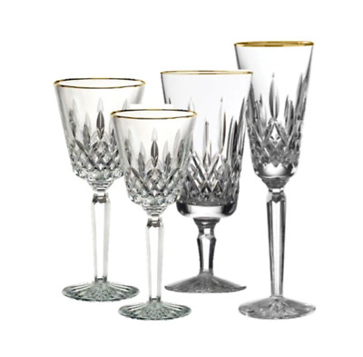 Waterford Lismore Tall Gold Stemware Wine Glass Collection H1528 Set of ...