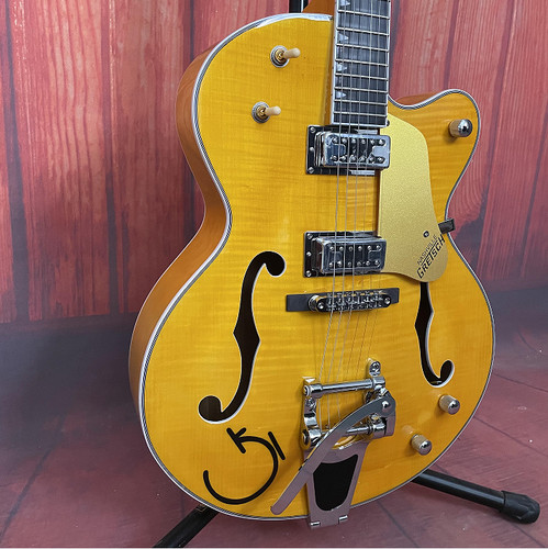 Custom Hollow Body L5 Electric Guitar Yellow Flamed Maple Top Archtop ...