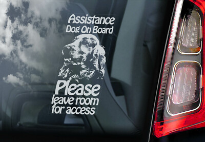 Assistance Dog Car Sticker - Cocker Spaniel Dog On Board Bumper Window ...