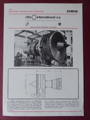1977 DOCUMENT GIFAS SNECMA GENERAL ELECTRIC CFMI CFM56 AIRCRAFT ENGINE ...