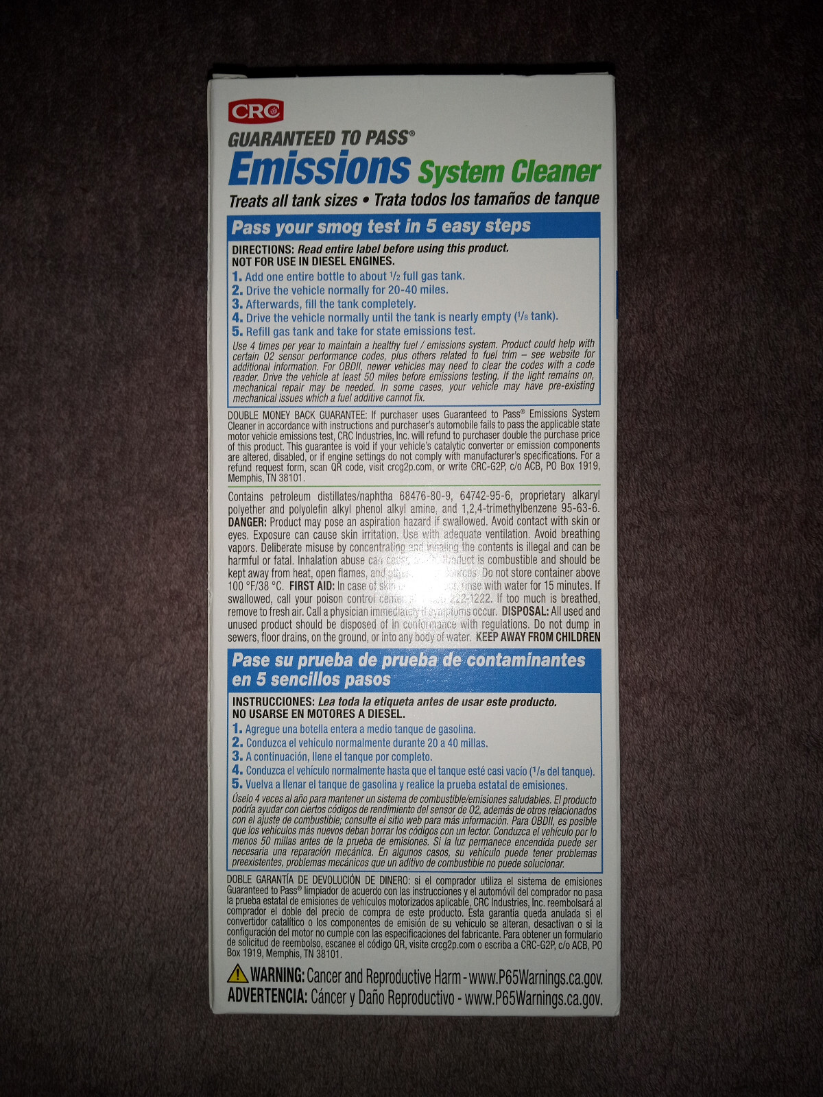 CRC 05063 12 Fluid Ounce Guaranteed to Pass Emissions Test Formula | eBay