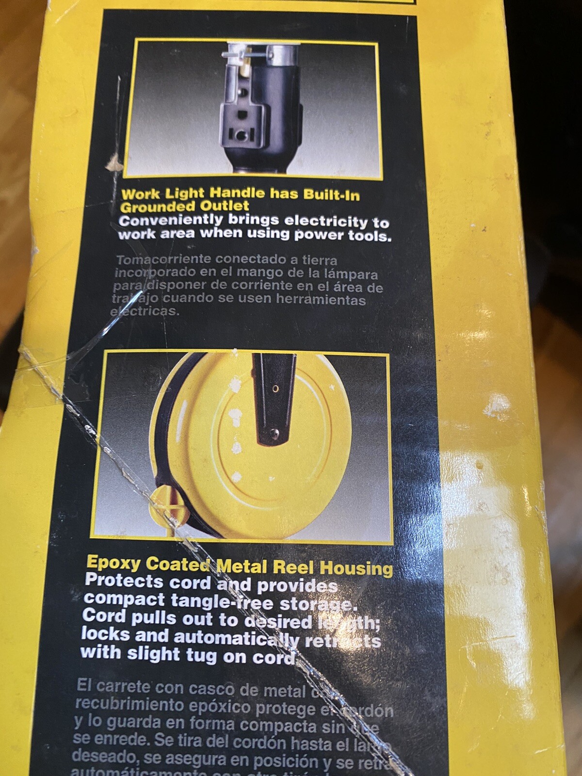 LUMAPRO 1W943A Incandescent Retractable 25 Foot Cord Reel Work Light ...