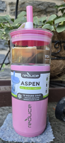 New Reduce Insulated Glass Tumbler Cup Aspen 20oz Pink Peony ...