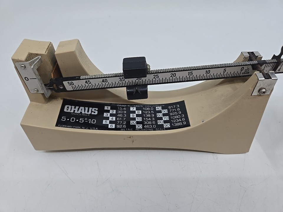 OHAUS 5 0 5 505-10 Precision Reloading Scale Balance Beam w/ Box | eBay